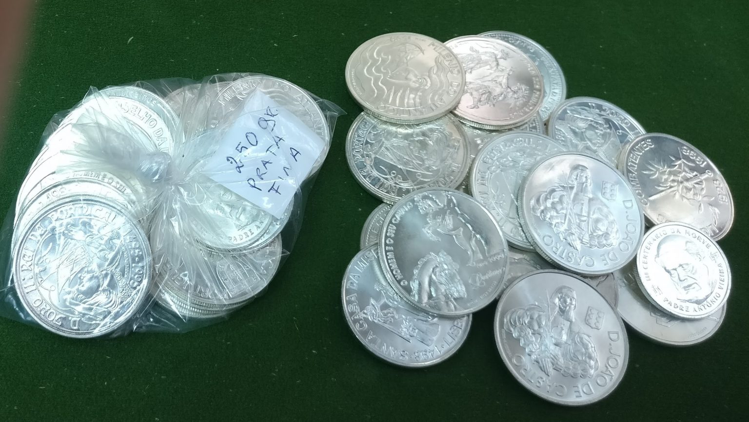 PRATA – 0,250 Kg de prata fina em moedas de prata de Portugal ...